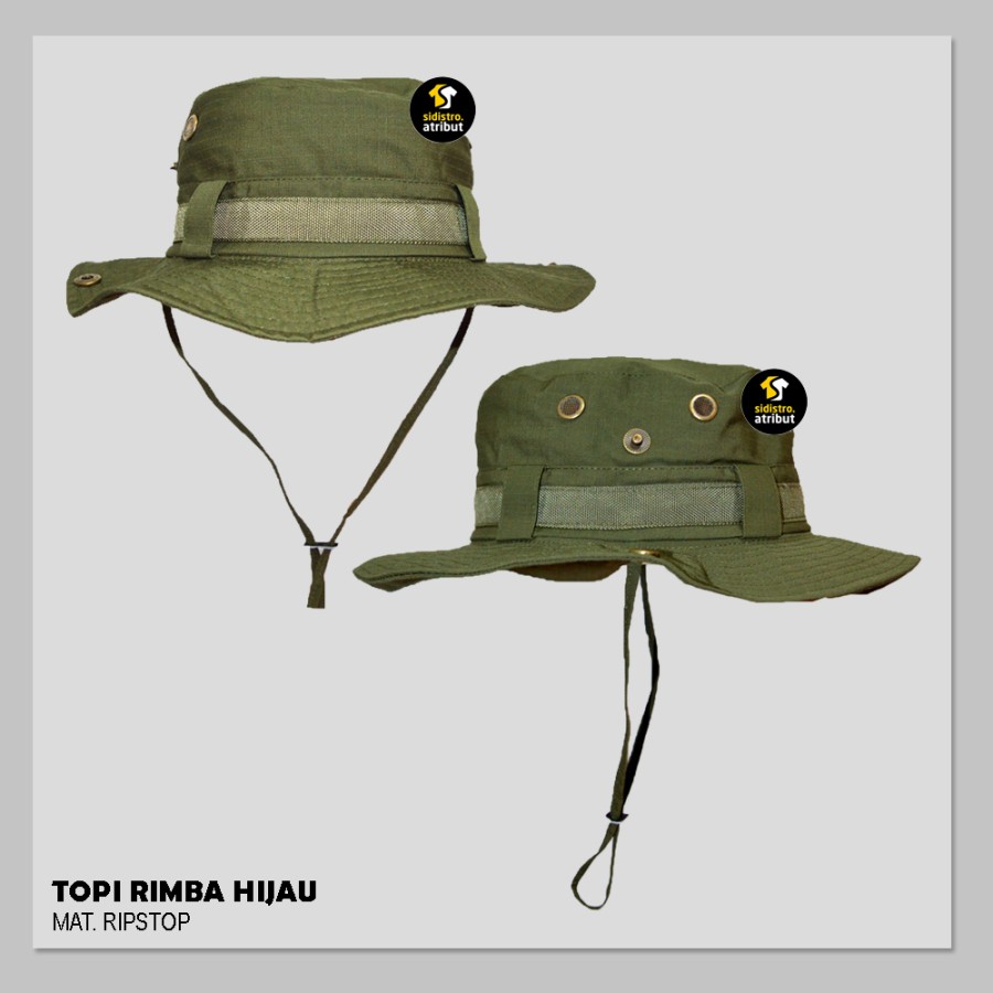 Topi Rimba Lapangan Topi Rimba Outdoor Warna Hijau - Toko Pasar Modern